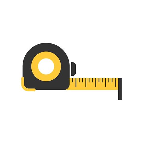 평면 스타일에서 측정 테이프 아이콘 격리 된 배경에 측정 장비 벡터 일러스트 레이 션 측정 기호 비즈니스 개념 프리미엄 벡터