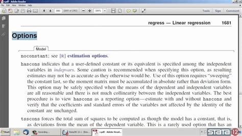 Pdf Documentation In Stata 12 Youtube