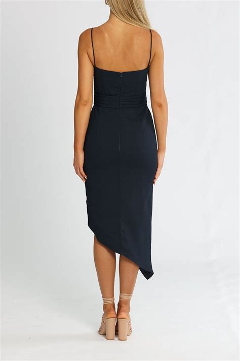Hire Asymmetrical Side Split Dress In Navy Elle Zeitoune Glamcorner