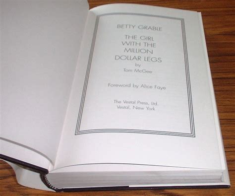Betty Grable The Girl With The Million Dollar Legs By Mcgee Tom