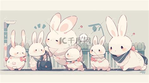 兔子简笔画数字艺术插画图片 千库网
