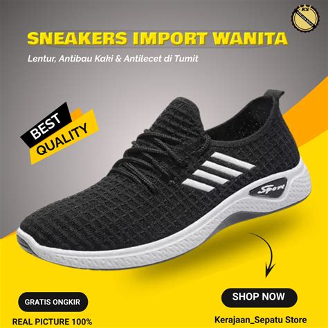 Jual Sepatu Sekolah Remaja Wanita Sneakers Cewek Original Spatu Olahraga Running Zumba Fashion