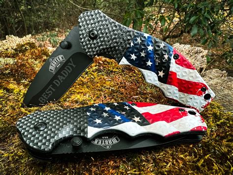 Usa Flag Pocket Knife Patriotic Christmas T For Him Proud American