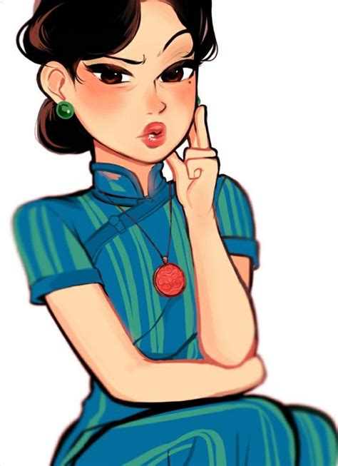 A Drawing Of A Woman Sitting Down With Her Hand On Her Chin