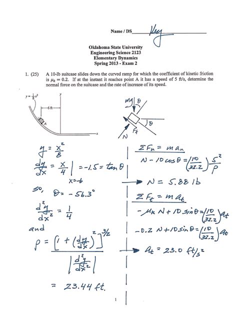 Elementary Dynamics Questions With Solved Answers Ensc 2123 Exams