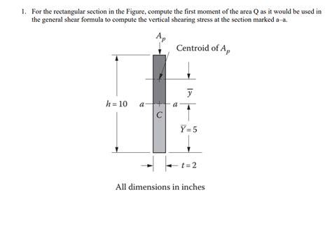Solved For The Rectangular Section In The Figure Compute Chegg