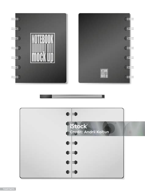 3d 현실 모델 노트북 하드 커버와 펜 깨끗 한 페이지와 수직 주최자입니다 메모장 일기 흰색 배경에 고립의 템플릿 빈 오픈 및 닫힌 책은 나선형의 이랑 3차원 형태에 대한