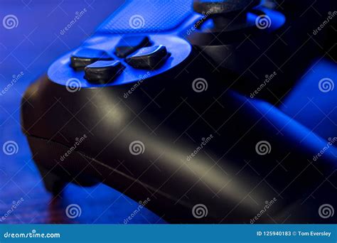 Video Game Controller Night With Lights Stock Image Image Of Blue Games 125940183