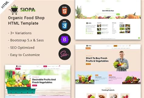 Siopa Organic Food Shop HTML Template EnvyTheme