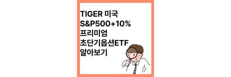 Tiger 미국sandp50010프리미엄초단기옵션etf 알아보기