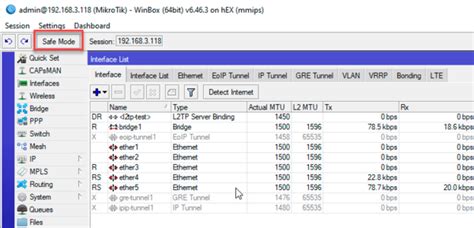 Mikrotik Safe Mode