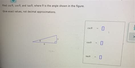 Solved Find Csco Cose And Tane Where Is The Angle Shown