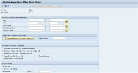 FMMC SAP Tcode FM Obligation Closeout