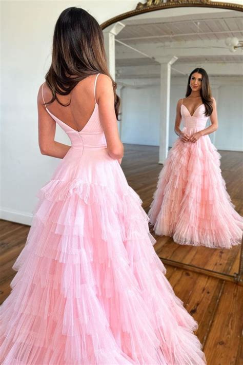 Luuvis Princess A Line Spaghetti Straps Zipper Back Black Long Tulle