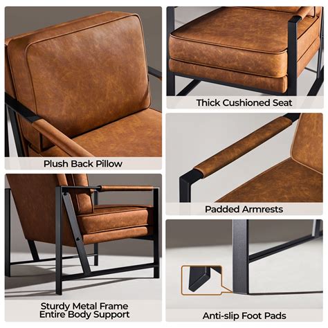 Yaheetech 2pcs Accent Chair Set With Arm Upholstered Faux Leather