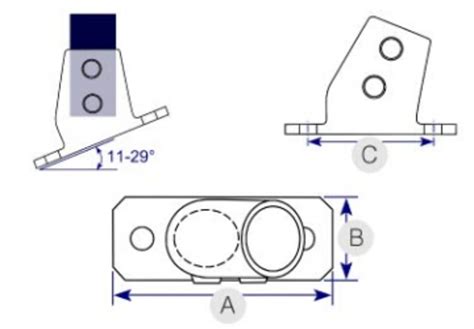 Slope Base Flange 11° 29° 252 Tube Clamp Key Clamp