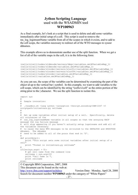 Wp100963 Jython Scripting With Wsadmin Tutorial PDF