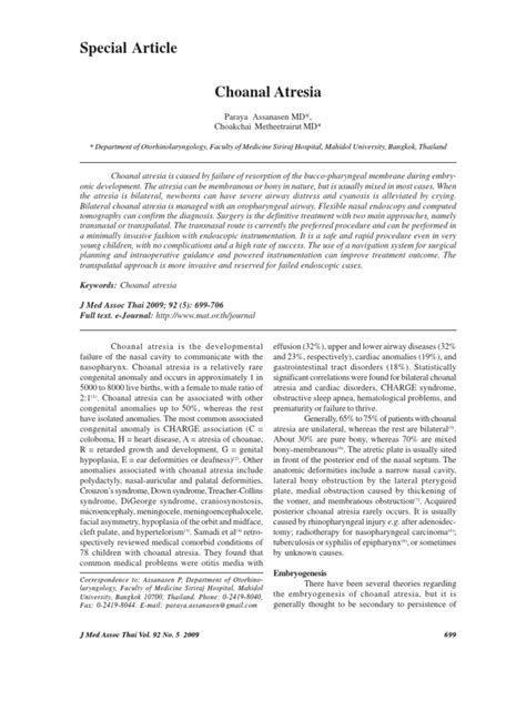 Choanal Atresia Pdf Surgery Endoscopy