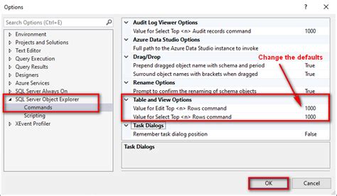 Change Edit Top Rows And Select Top Rows