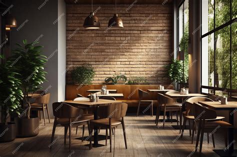 Premium Photo Modern Industrial Cafe Room Interior Design Created