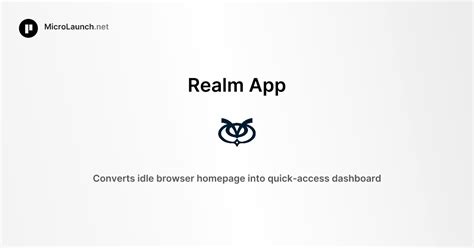 Realm App Is Now On Microlaunch