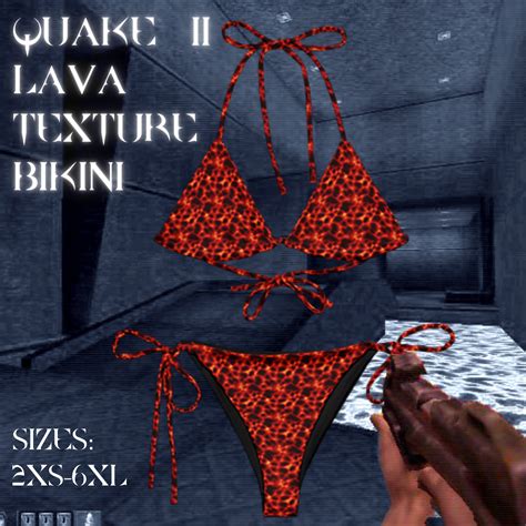 Quake 2 Lava Texture Bikini Set Unofficial Game Merch Swimwear T