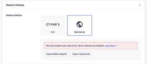 Redirect Manager Cannot Detect Your Server Aioseo