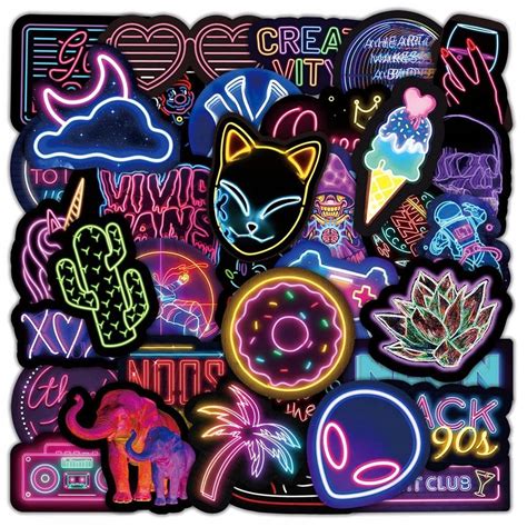 NAKLEJKI WLEPY WODOODPORNE MIX NEON szt za zł z Gdańsk Allegro pl