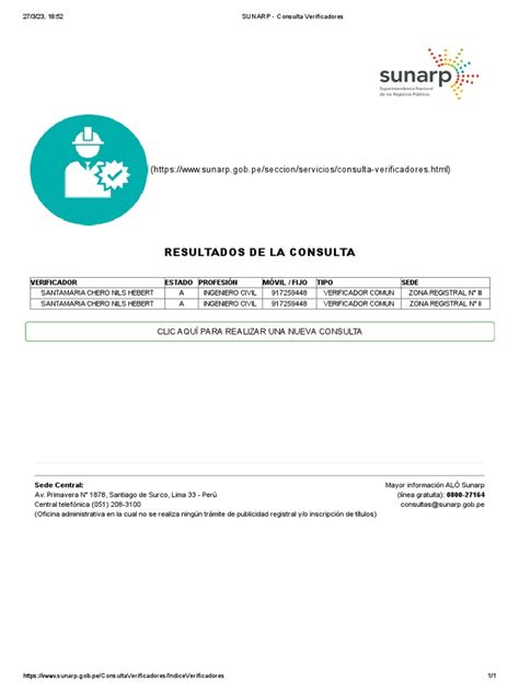 Sunarp Consulta Verificadores Pdf
