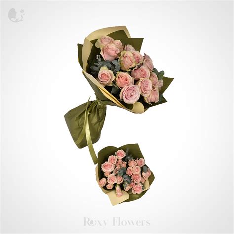 Set Buchet Soție și Fiică Cu Trandafiri și Sprayroses Roz Perfect Duo