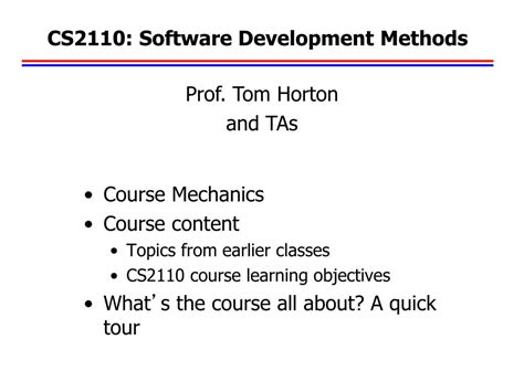 Ppt Cs2110 Software Development Methods Powerpoint Presentation