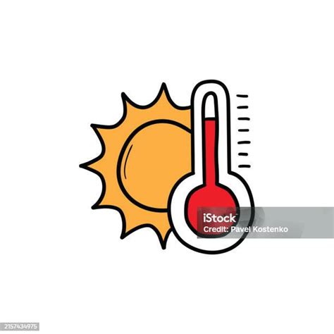 Ilustración De Icono De Dibujos Animados Dibujado A Mano Icono De Calor