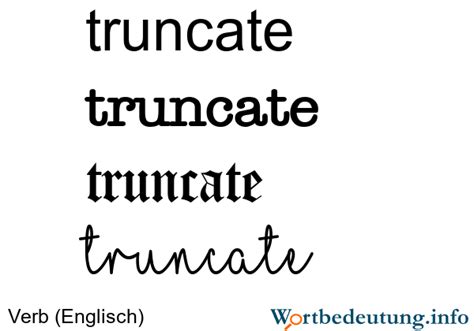 ‎truncate‎ Englisch Übersetzung Deutsch