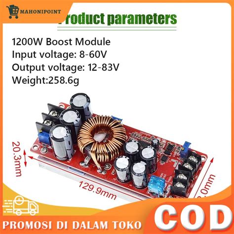 Step Up 1500w 30a Dc 10 60v To 12 80v Boost Converter Module Charger Step Up Power Supply Module
