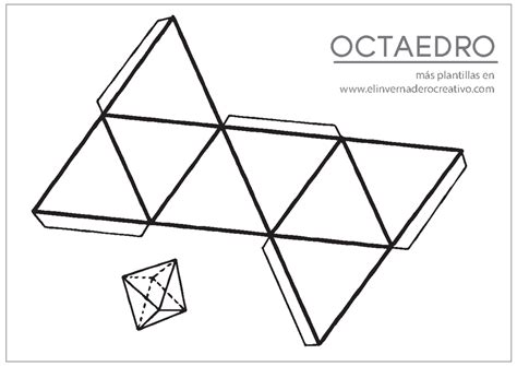 Octaedro Figuras Matemática Básica Octaedro Más Plantillas En