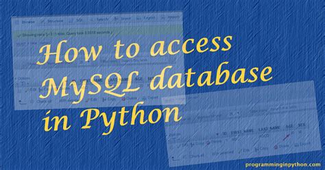 How To Access Mysql Database In Python By Avinash Nethala