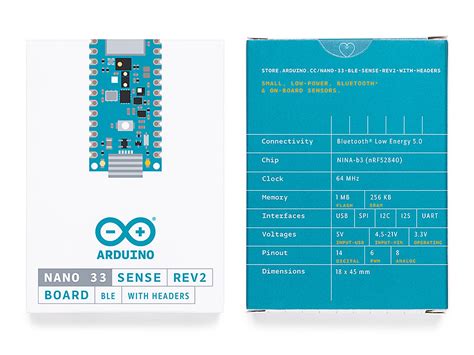 arduino nano 33 ble sense rev2 with headers iot board — arduino