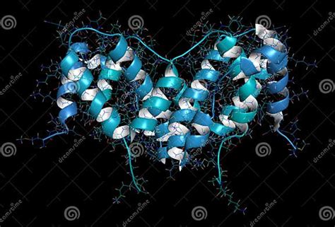 Interferon Gamma Ifng Cytokine Molecule 3d Rendering Recombi Stock Illustration