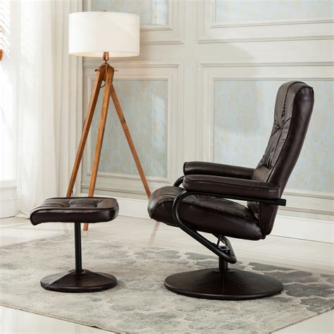 Recliner Chair Swivel Armchair Lounge Seat W Footrest Stool Ottoman