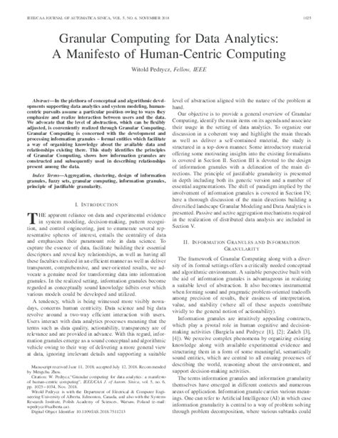 pdf granular computing for data analytics a manifesto of human