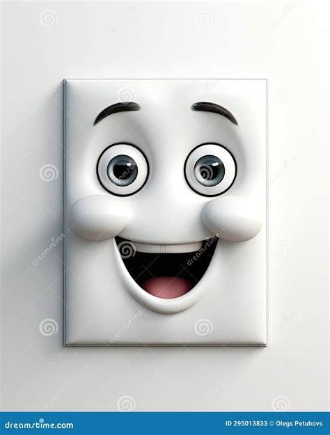 A White Square Button With A Smiling Face On It S Side Generative Ai