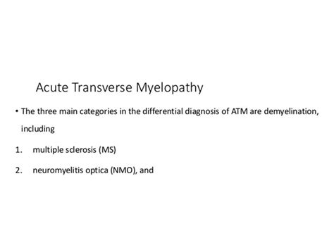Acute Transverse Myelitis Pptx