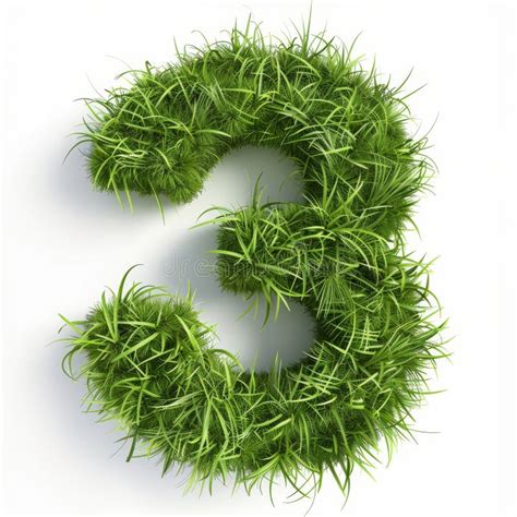 Number 3 Shaped From Dense Green Grass Lush Grass Number Three On