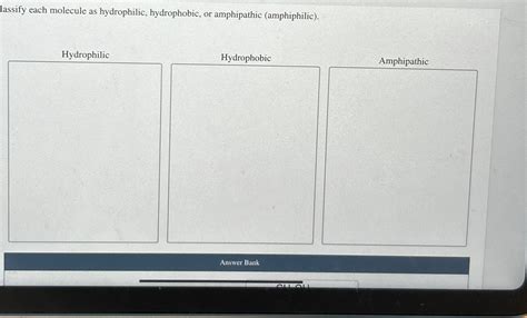 Solved Lassify Each Molecule As Hydrophilic Hydrophobic Or