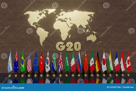 Flags G20 Membership Concept Of The G20 Summit Or Meeting G20