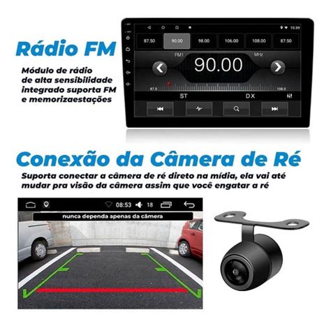 Central Multimídia 9 Pol 1 Din Rádio Som Espelha Android Bluetooth Usb Auto Peças Amd