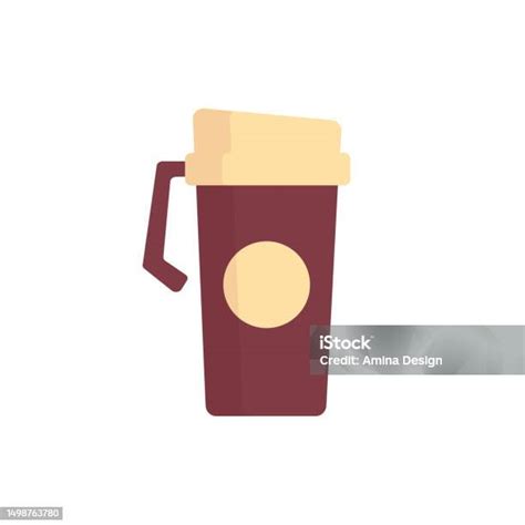 Coffee Mug Flat Illustration Of A Cup For A Drink Water Vector Travel