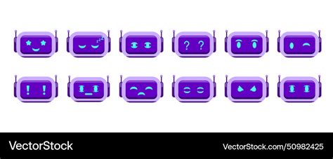 robot emotion set chatbot avatar royalty free vector image