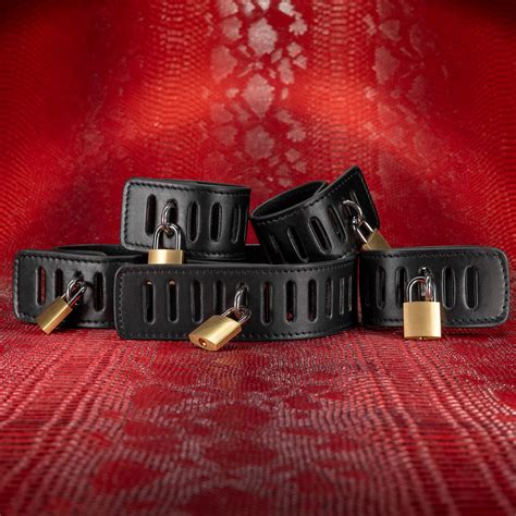 Secure Leather Bondage Five Piece Restraint Set Kink Store