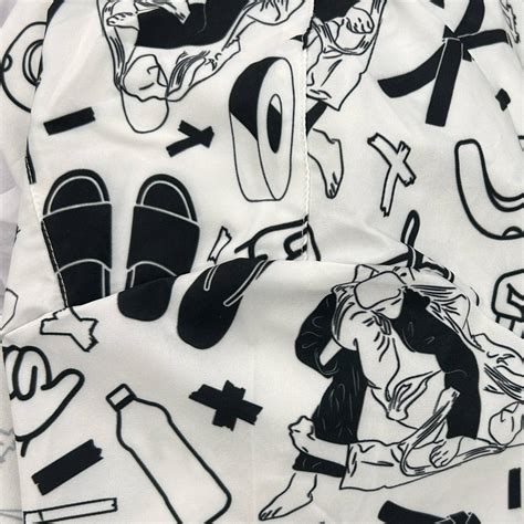 Jiu Jitsu Doodle Lets Roll Button Down Shirt Bjj Swag